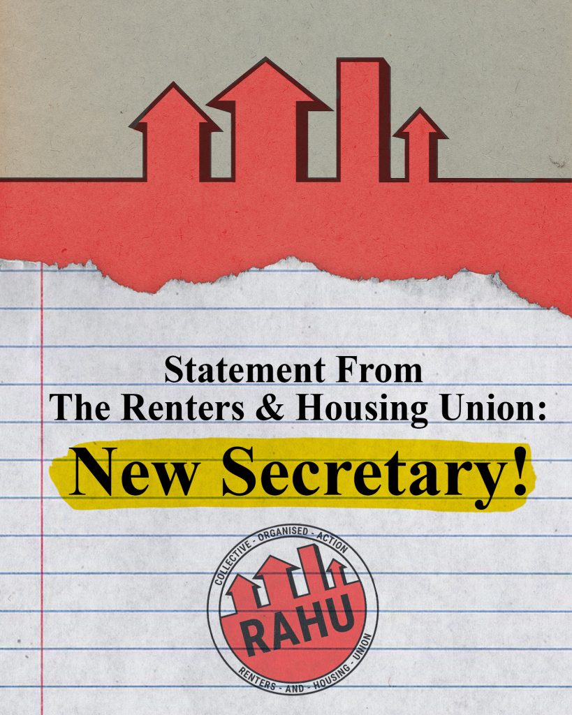 Message from the Secretary – Renters and Housing Union